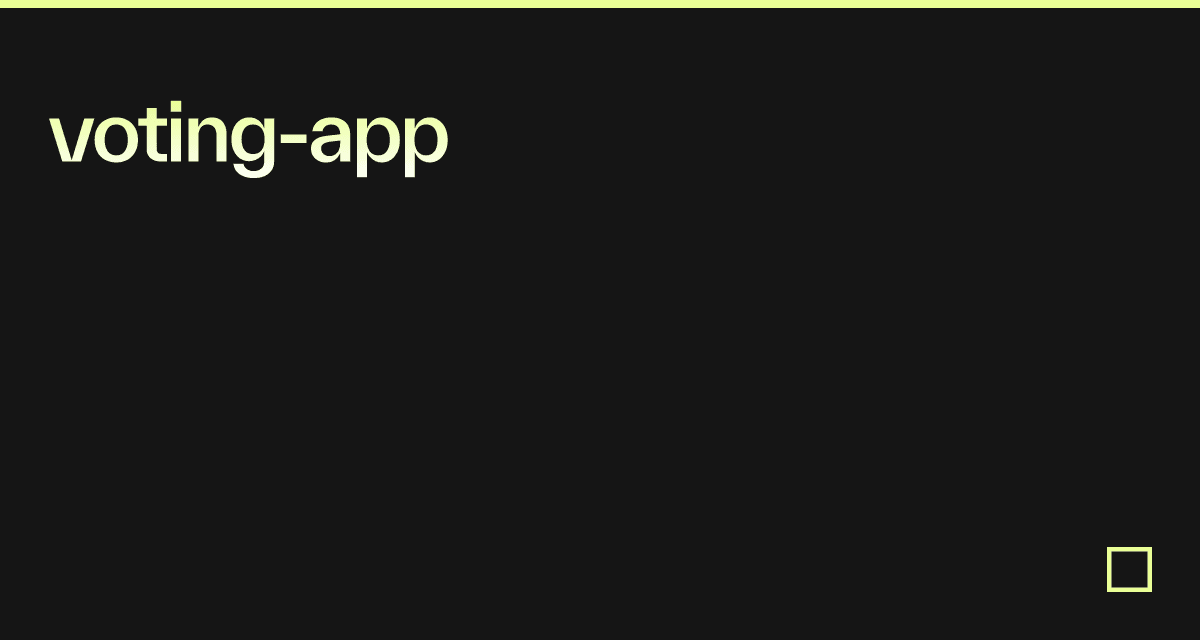 voting-app - Codesandbox