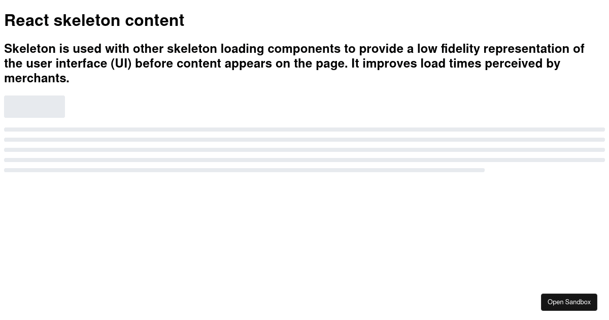 SkeletonBodyText - Codesandbox