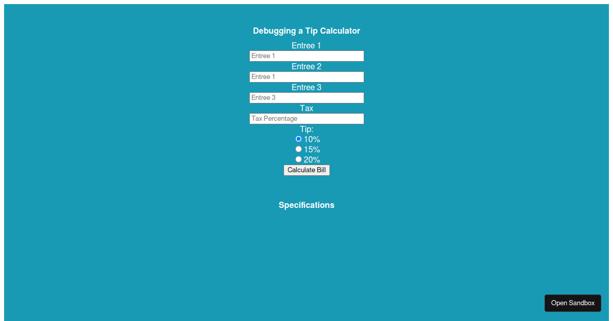 debugging calculator - Codesandbox