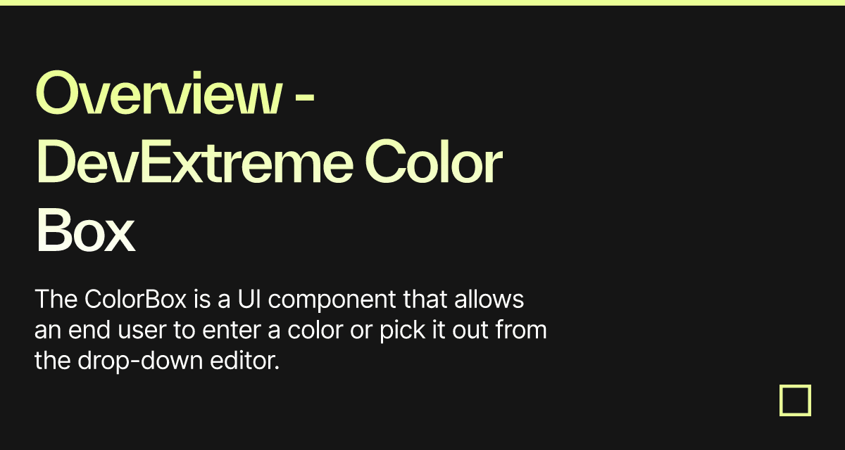 Overview - DevExtreme Color Box - Codesandbox
