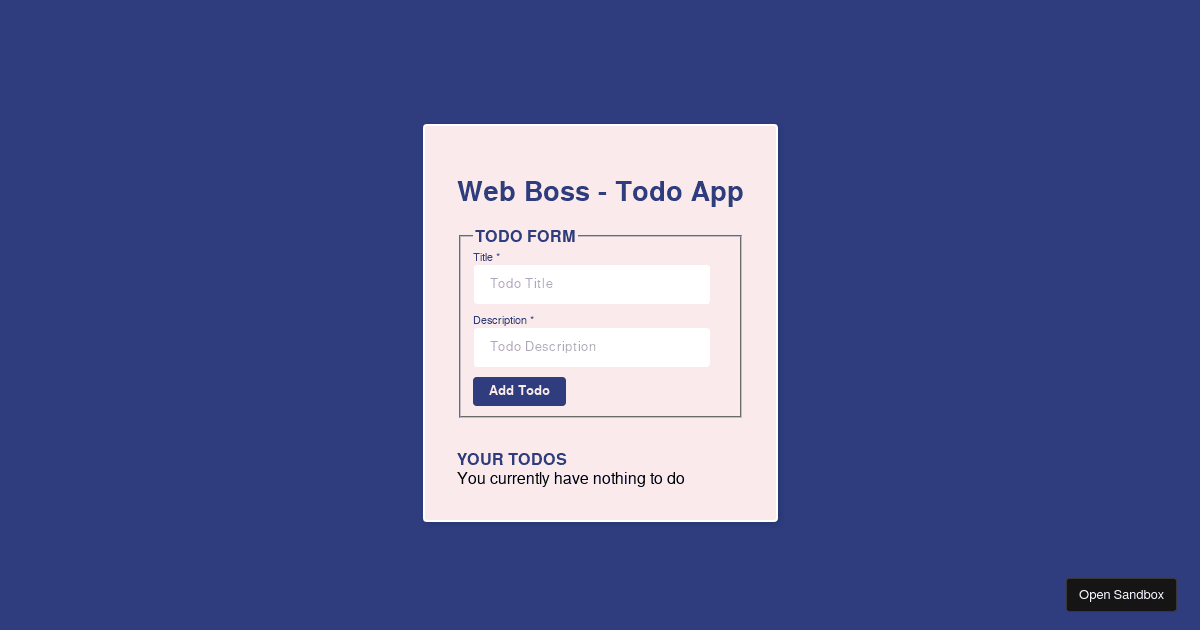 WebBoss Task - TodoApp - Codesandbox