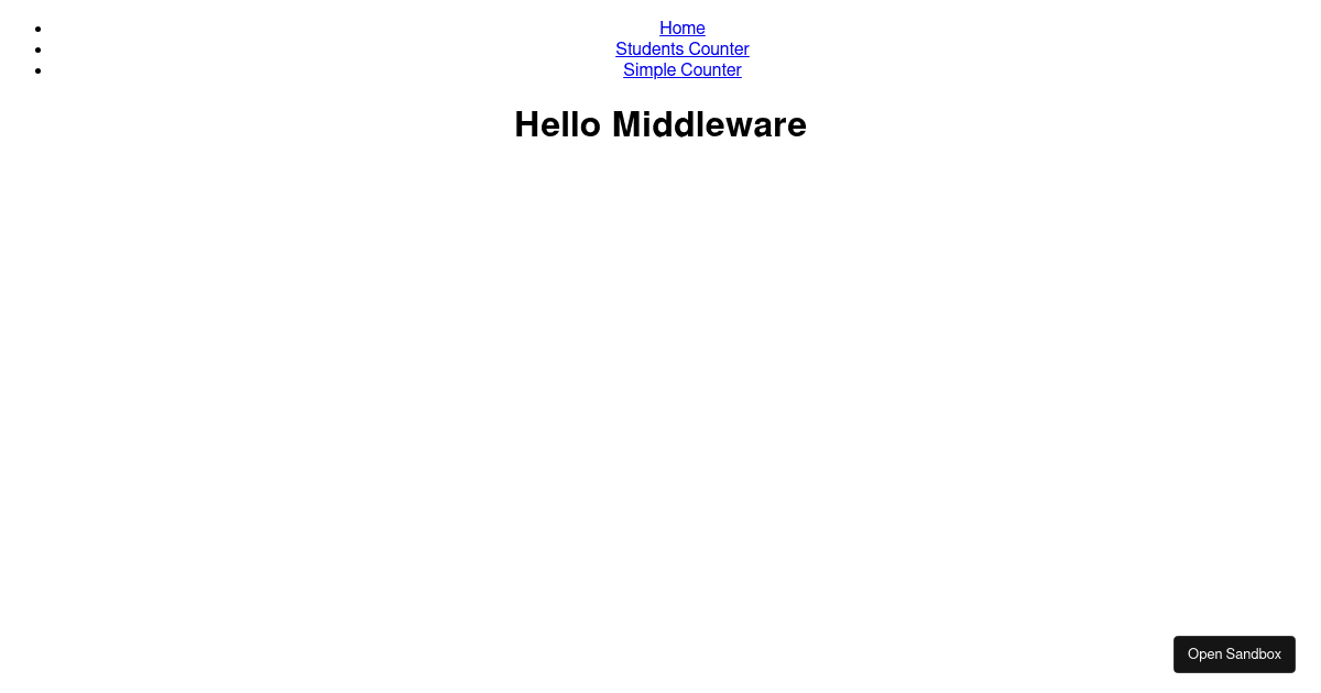 React Redux Middleware Interface Integration Codesandbox