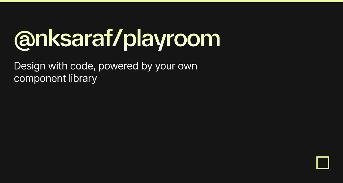 @nksaraf/playroom - Codesandbox