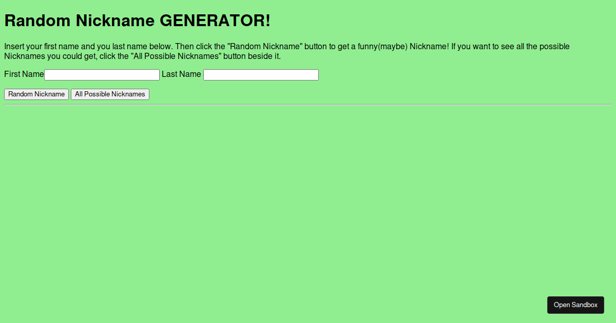 Random-Nick-Geny - Codesandbox