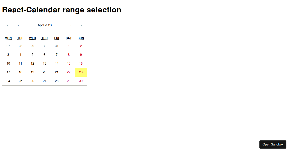 react-calendar-range - Codesandbox