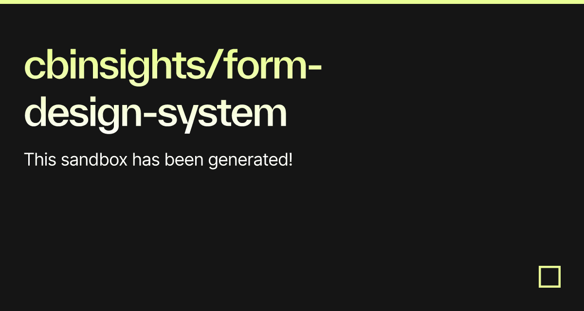 cbinsights/form-design-system - Codesandbox