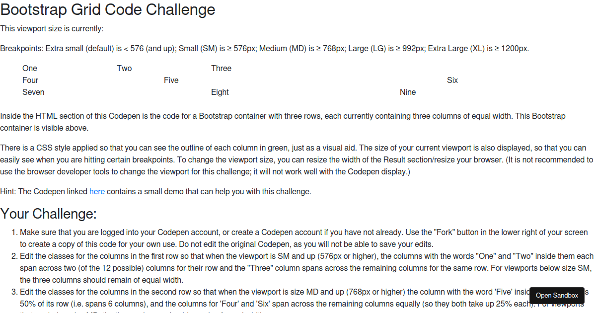 Bootstrap - Grid System Code Challenge - Codesandbox Bootstrap - Grid System Code Challenge - Codesandbox