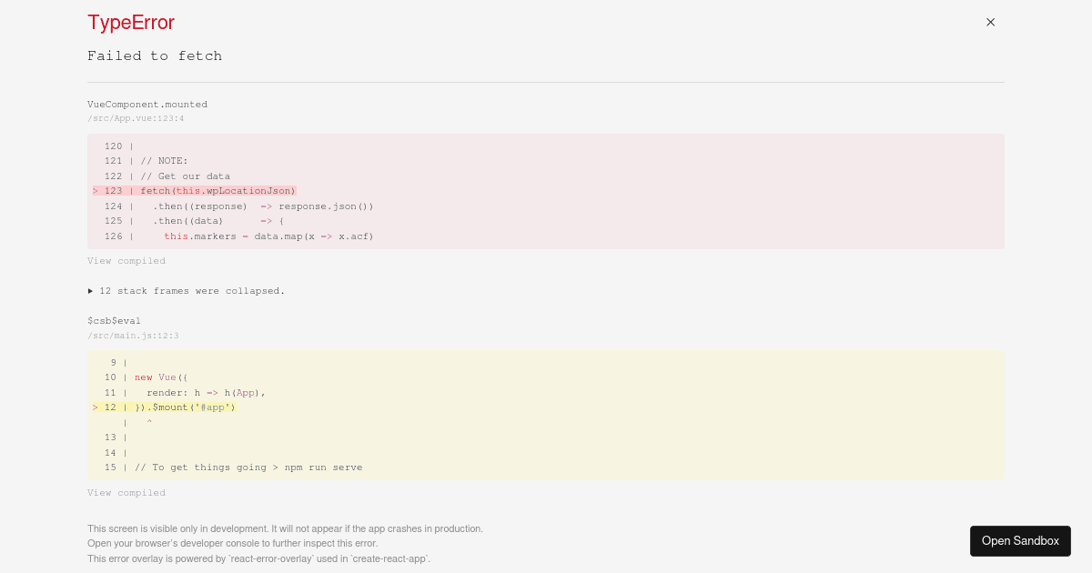 Vue Template Forked Codesandbox