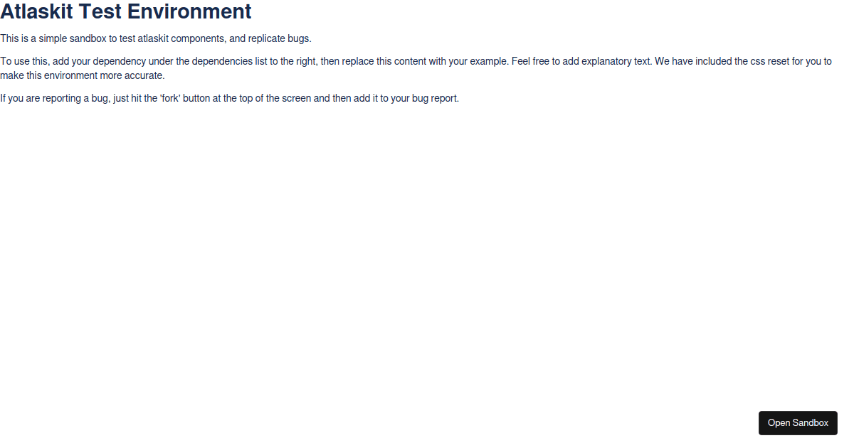 Atlaskit example template - Codesandbox