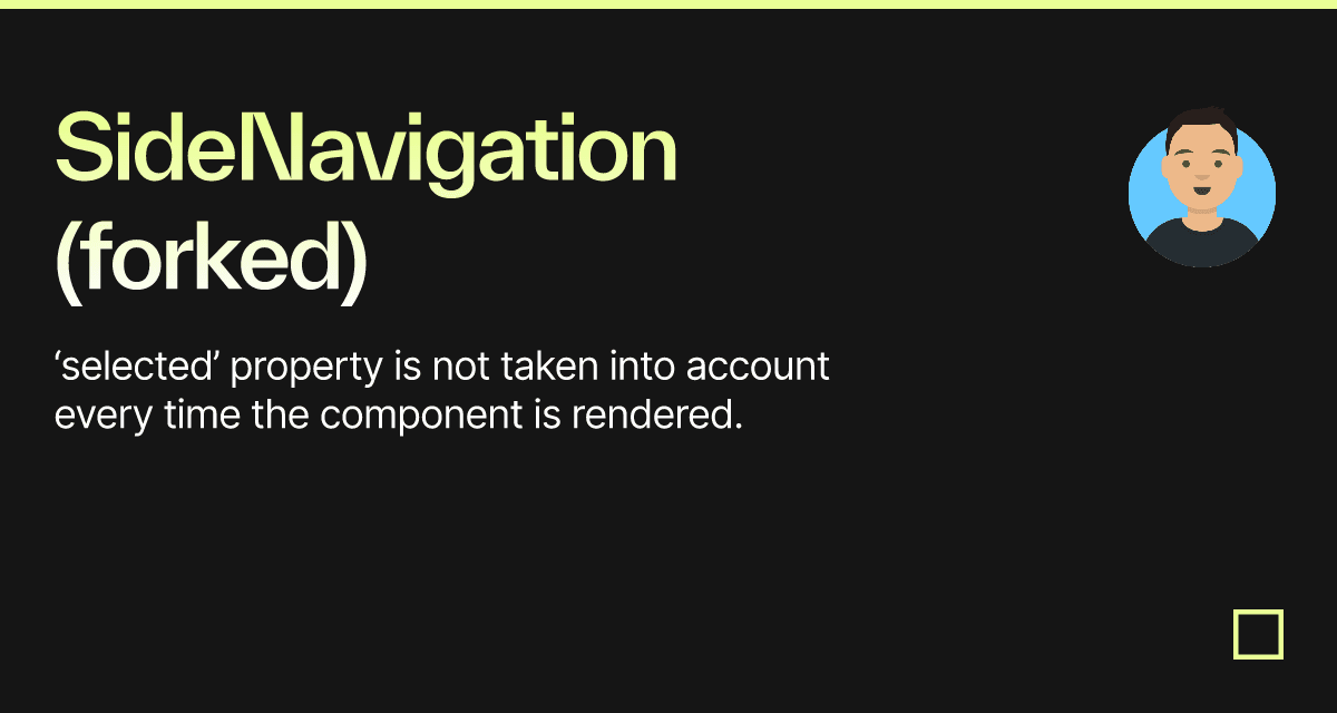 SideNavigation (forked) - Codesandbox