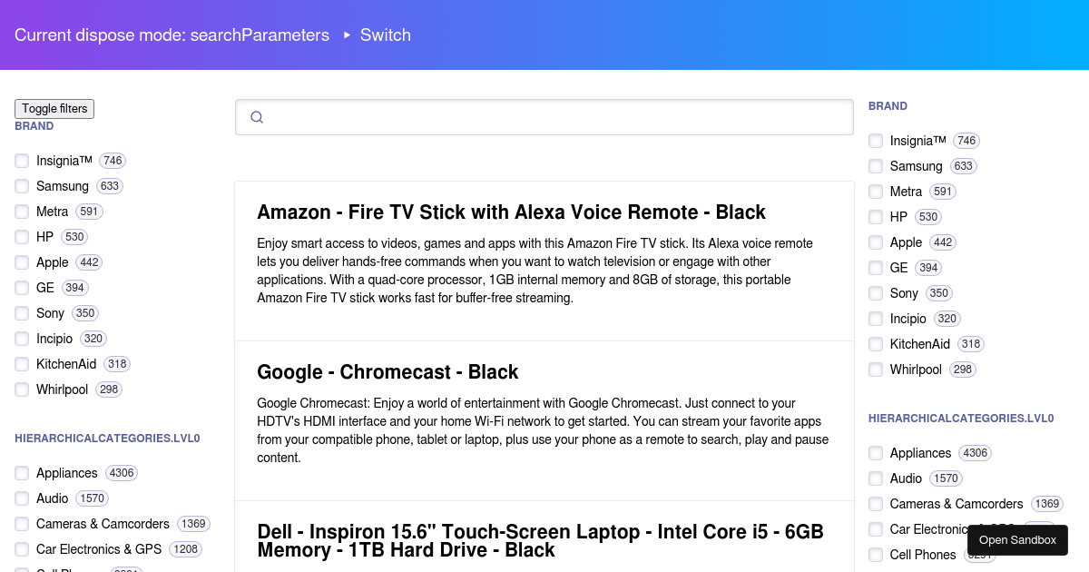 Example React Instantsearch Getting Started Codesandbox