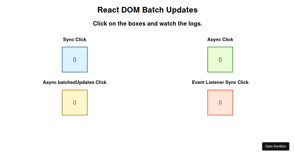 react-dom-batched-updates - Codesandbox react-dom-batched-updates - Codesandbox