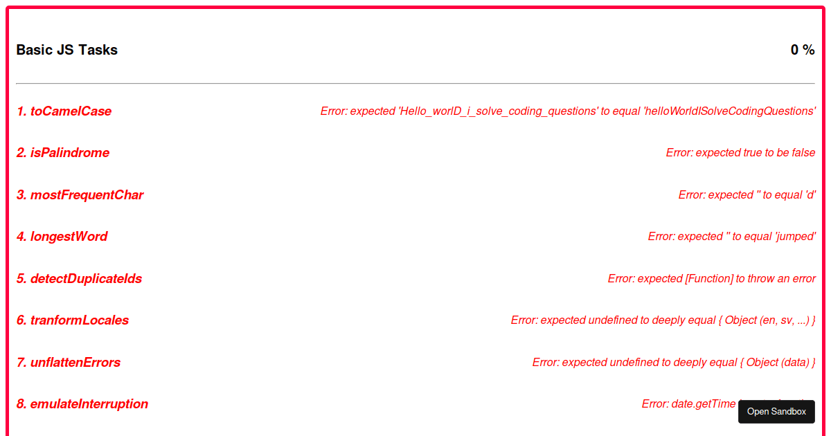 1 | Basic tasks V2 (forked) - Codesandbox