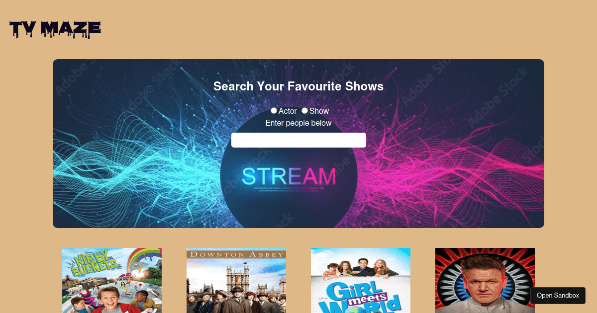 react-porject-tvmaze - Codesandbox
