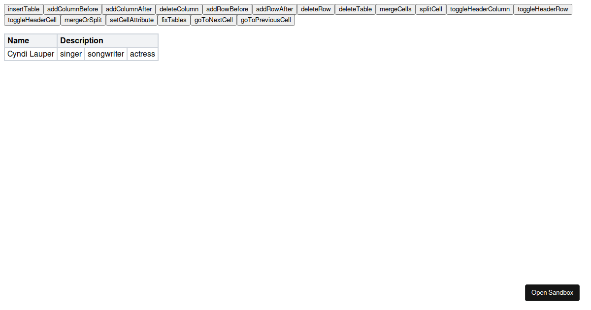 tiptap-table - Codesandbox