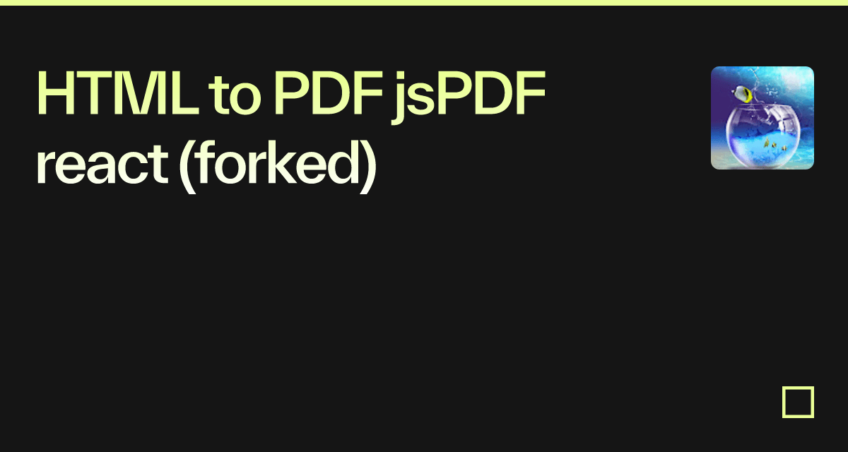 Html To Pdf Jspdf React Forked Codesandbox