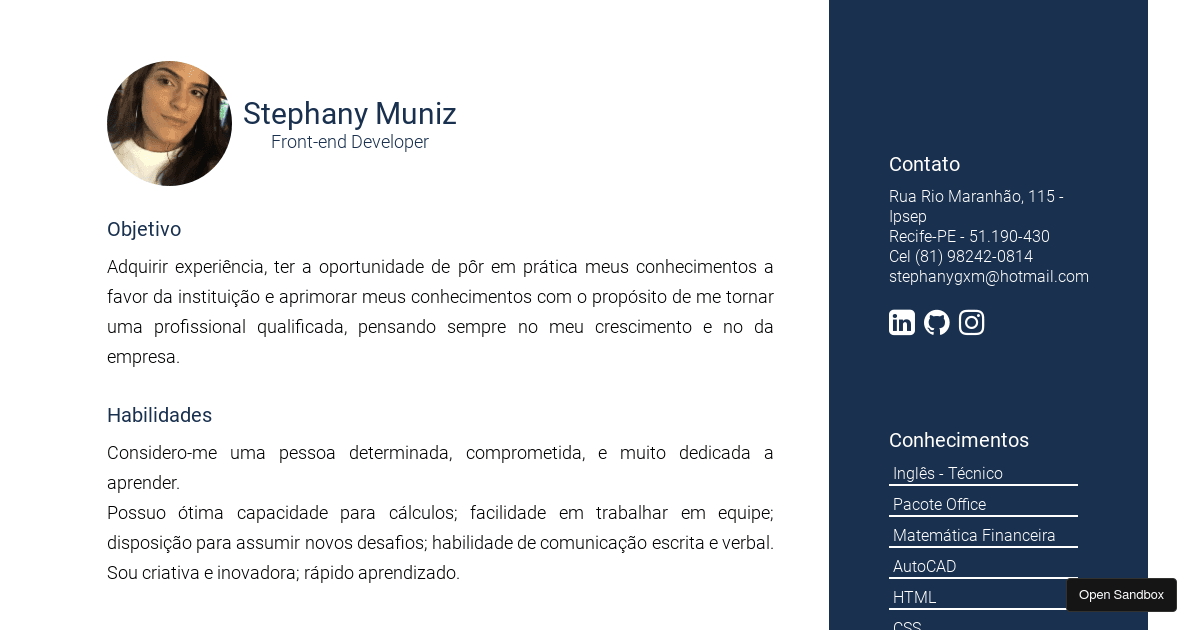 curriculo-html - Codesandbox