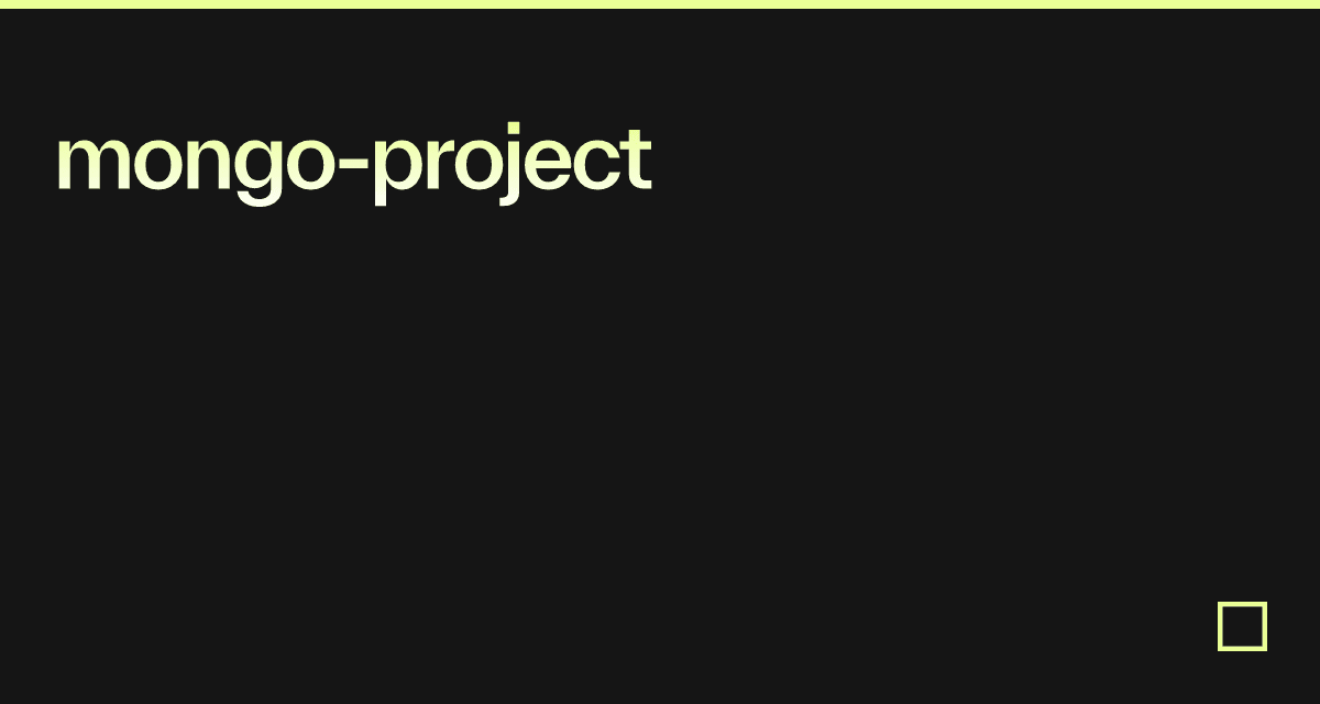 mongo-project - Codesandbox