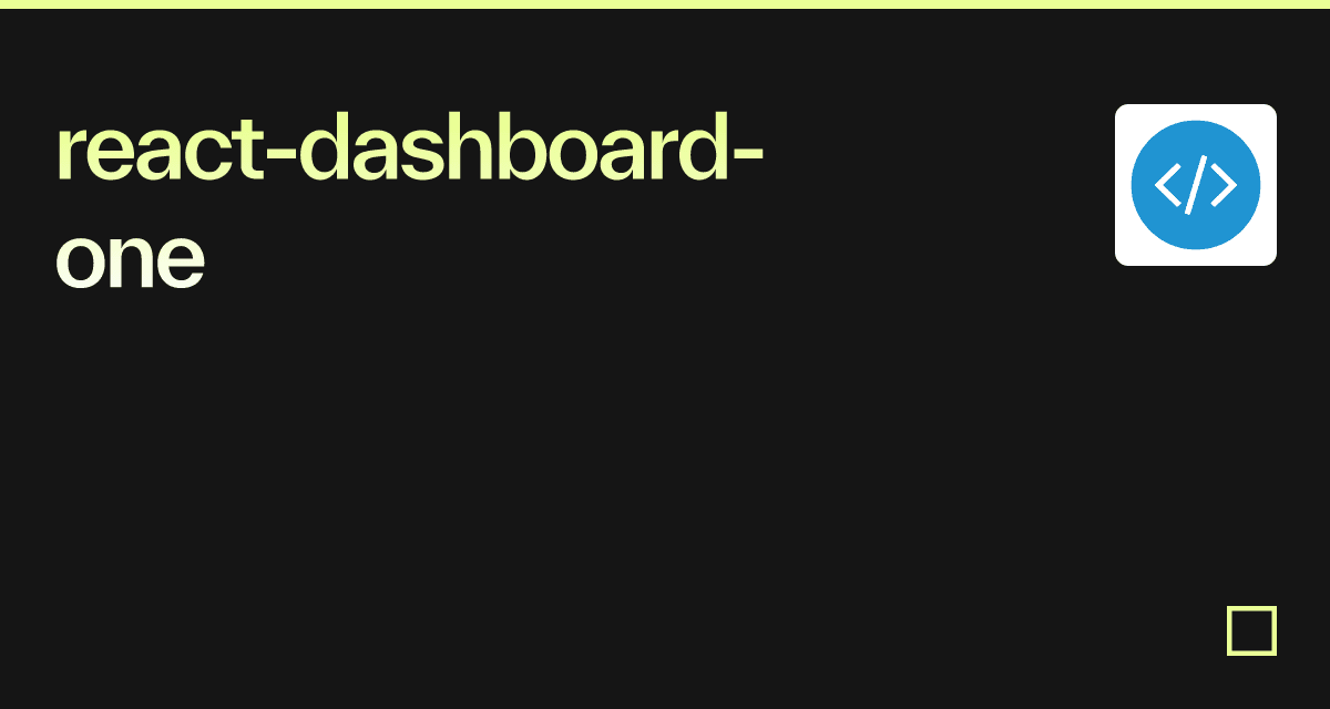 react-dashboard-one - Codesandbox