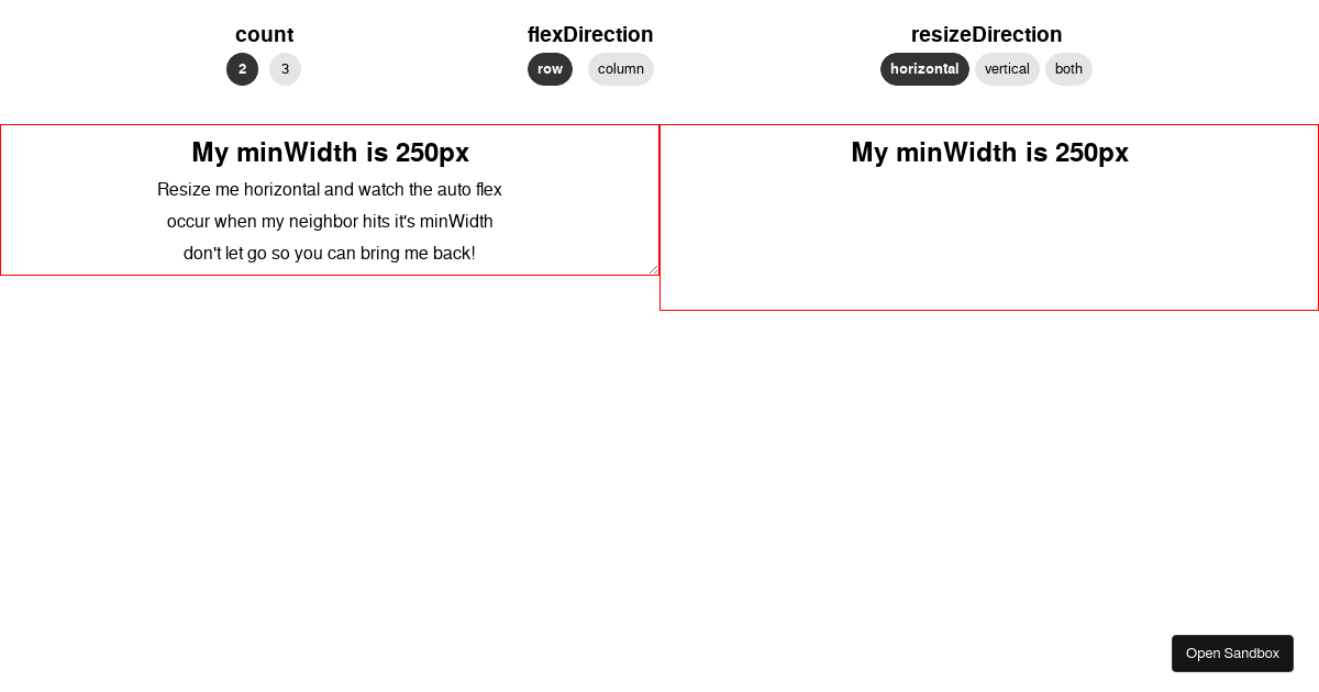 react-resizeable examples - Codesandbox
