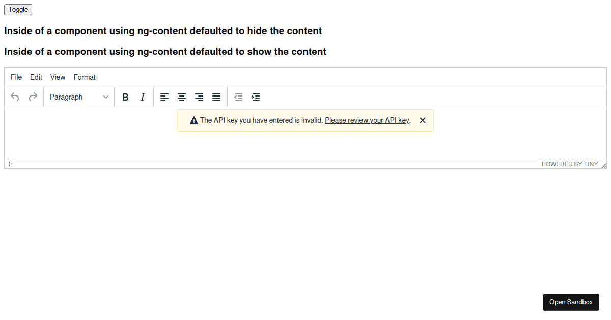 @tinymce/angular - Codesandbox