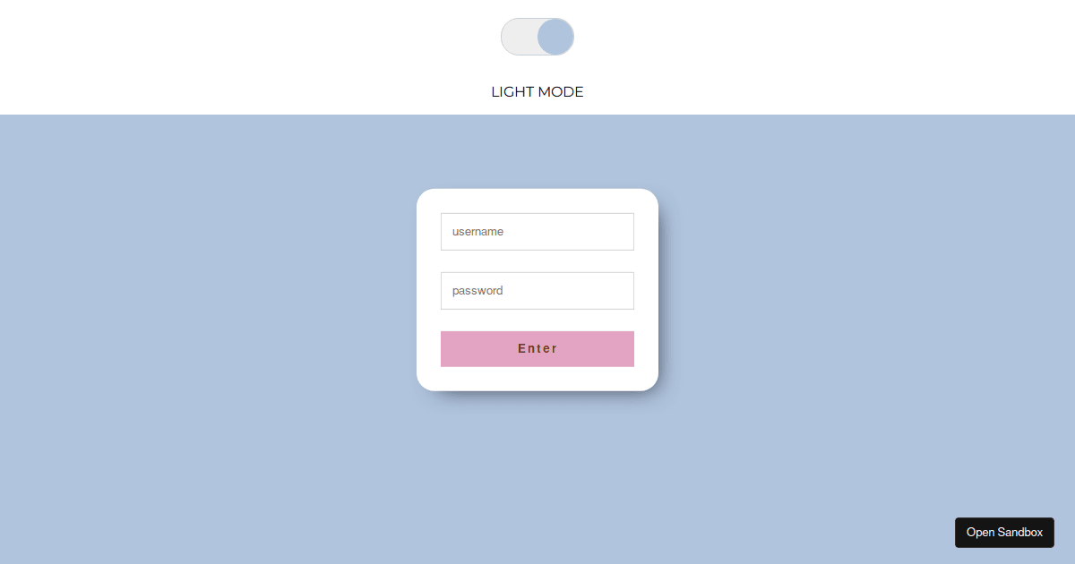 Light / Dark Mode - Codesandbox