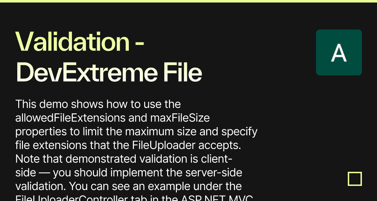 Validation - DevExtreme File Uploader (forked) - Codesandbox