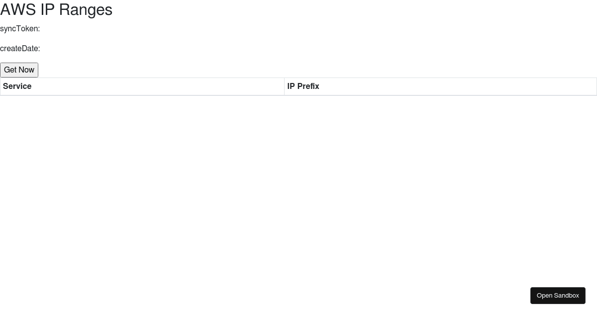 React Aws Ip Ranges Codesandbox
