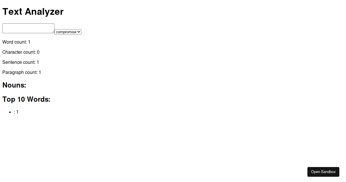 Text Analyzer - Codesandbox