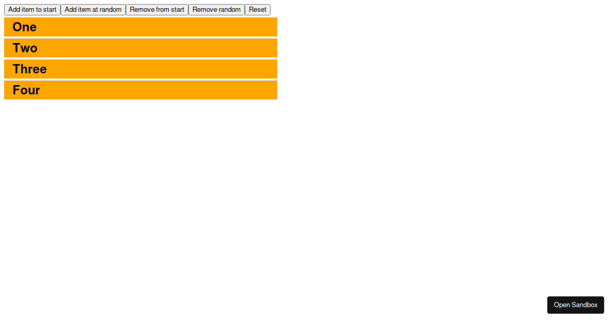 framer-motion list transitions - Codesandbox