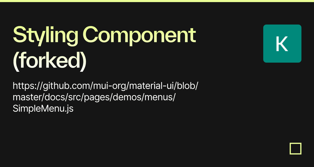 Styling Component (forked) - Codesandbox