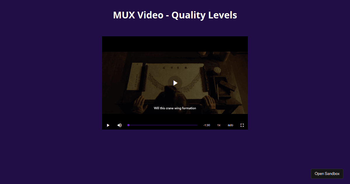 Videojs Contrib Quality Levels Codesandbox