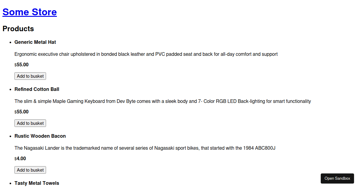 checkout - Codesandbox