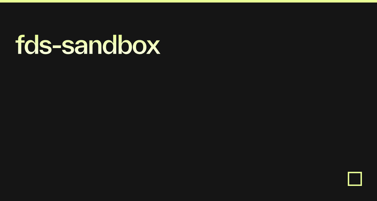fds-sandbox - Codesandbox