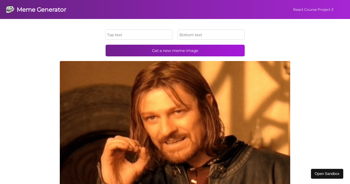 Meme Generator Reactapp Codesandbox