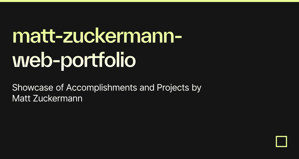 matt-zuckermann-web-portfolio - Codesandbox