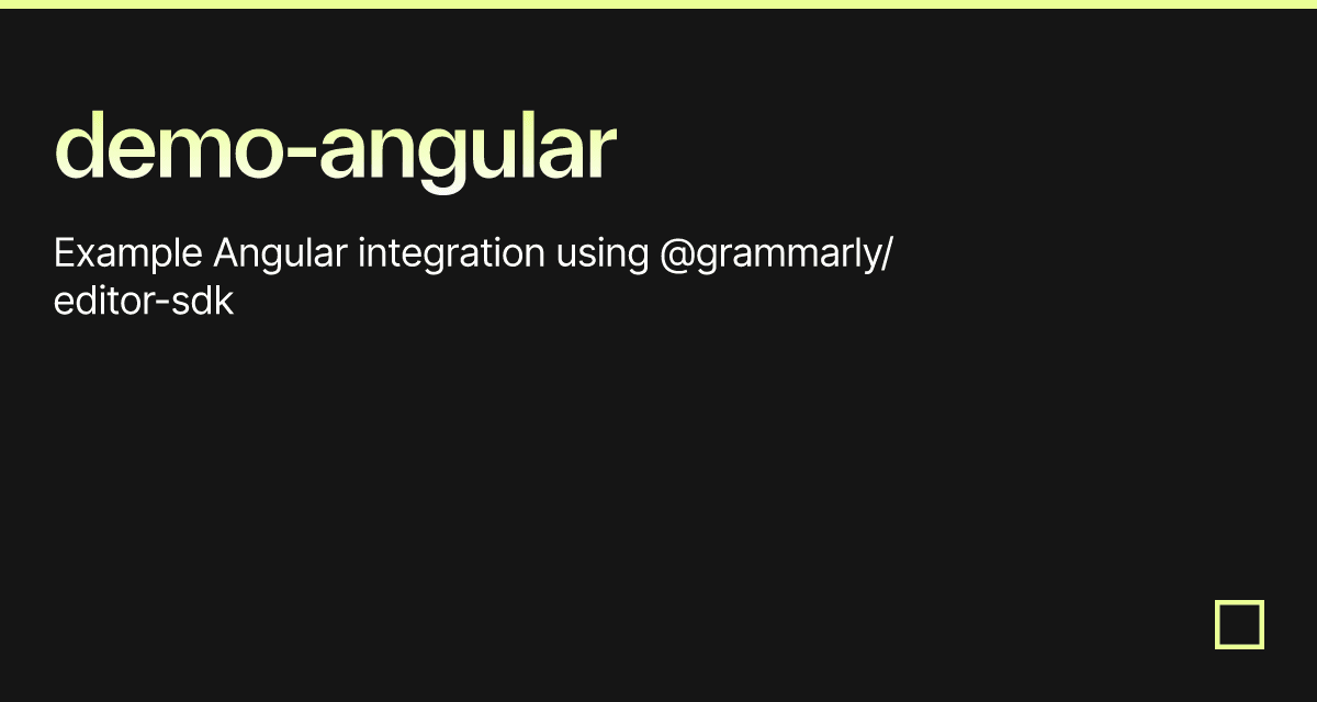 Demo Angular Codesandbox