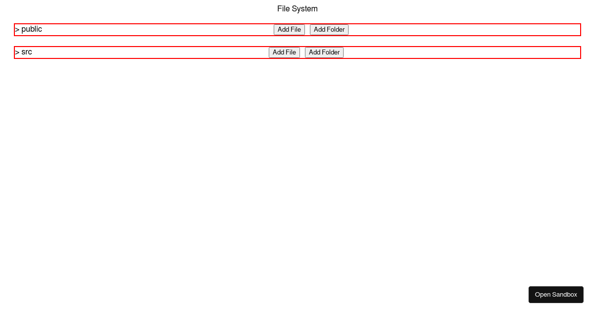File system -(File folder structure) - Codesandbox