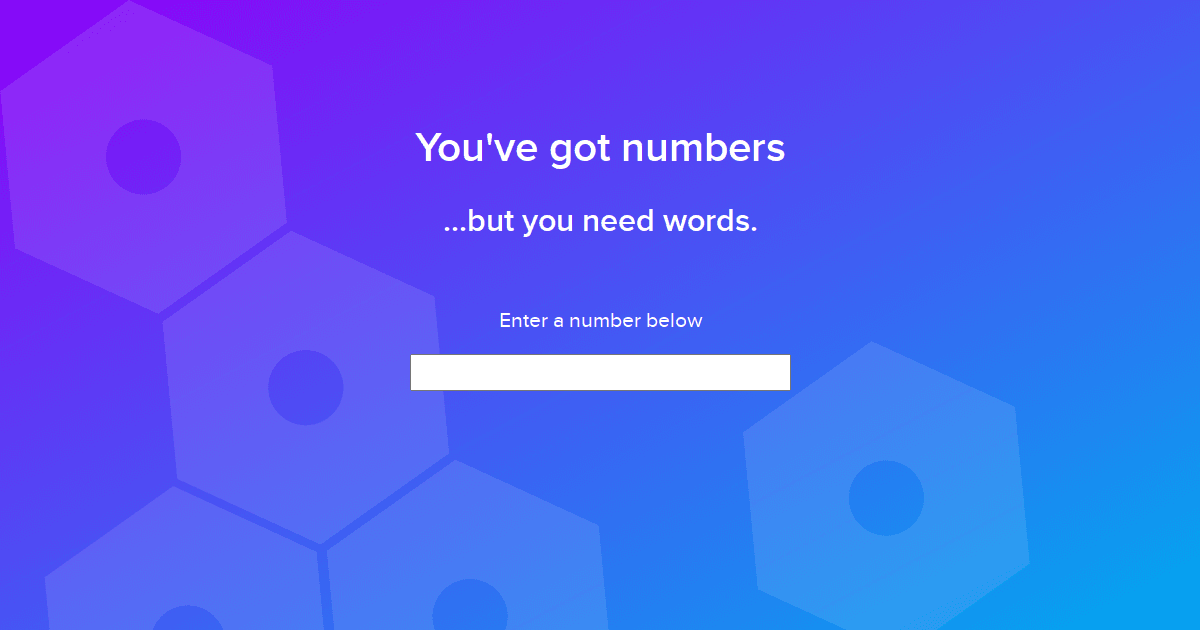 Numbers to Words - Codesandbox