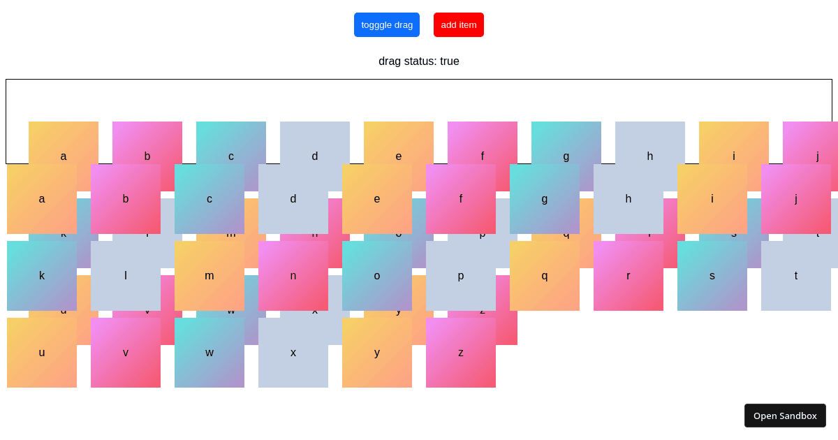 react-grid-rearrange (forked) - Codesandbox