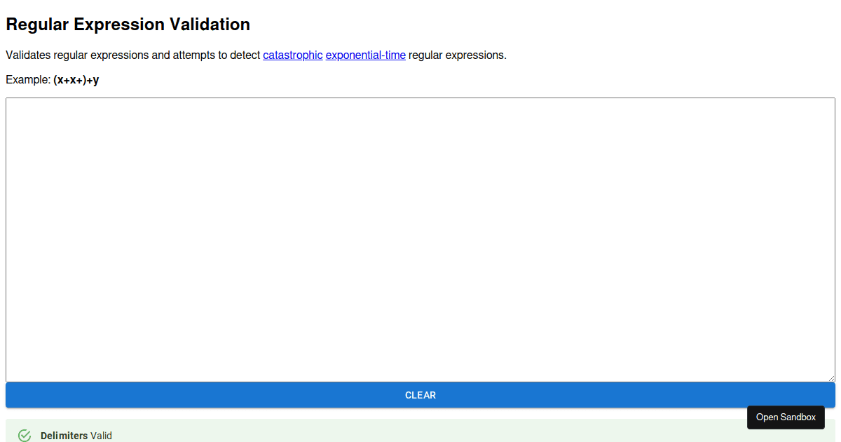 pcre-validation-react - Codesandbox