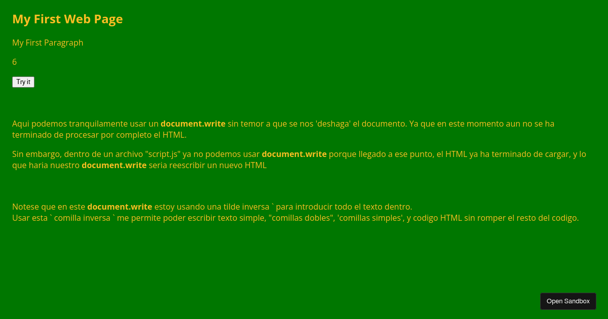 innerhtml - Codesandbox