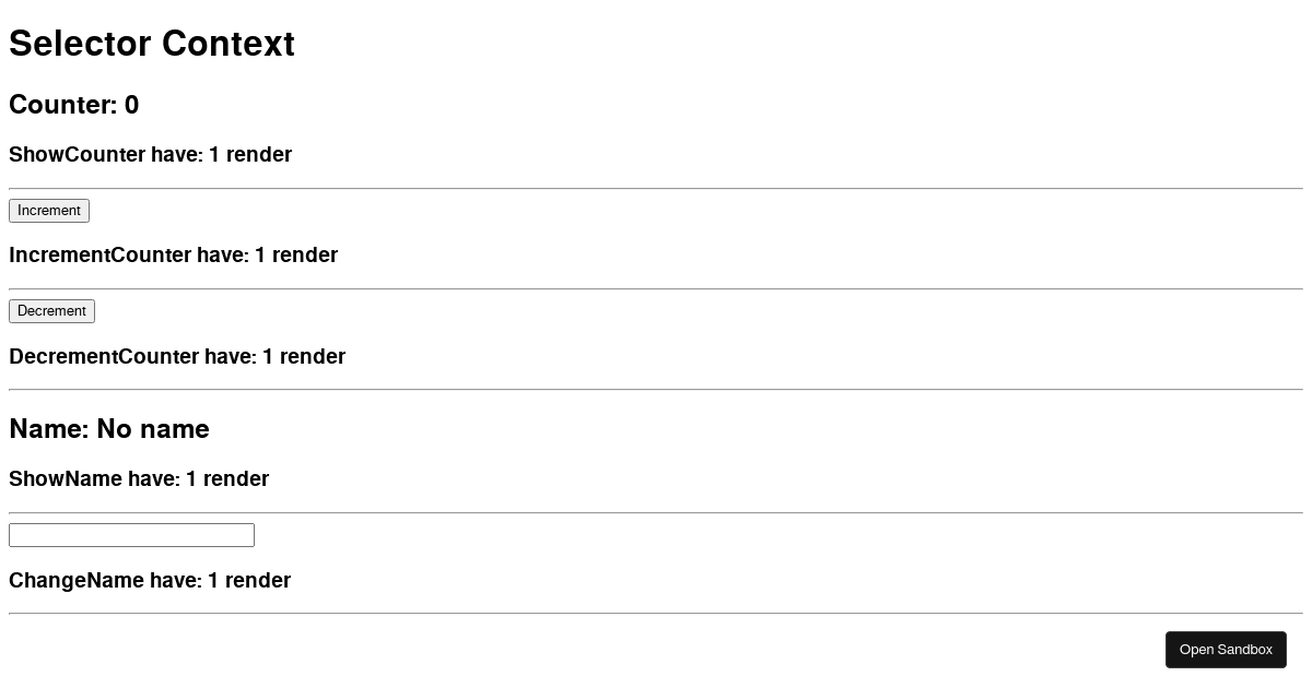 Context Selector Forked Codesandbox
