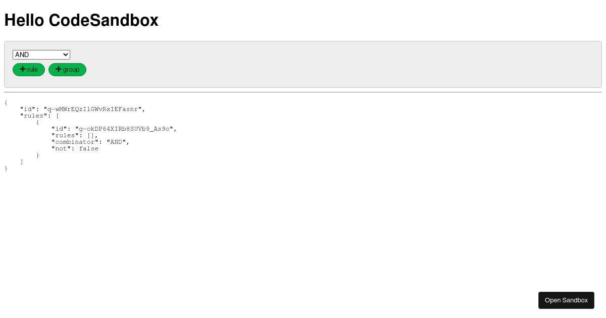 react-visual-query-builder (forked) - Codesandbox react-visual-query-builder (forked) - Codesandbox