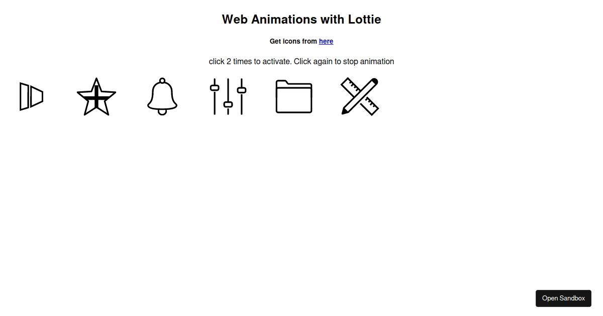 Web Animations with Lottie - Codesandbox