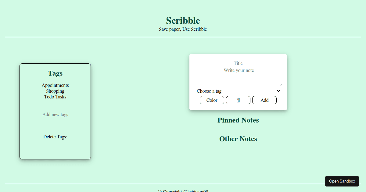 scribble - Codesandbox