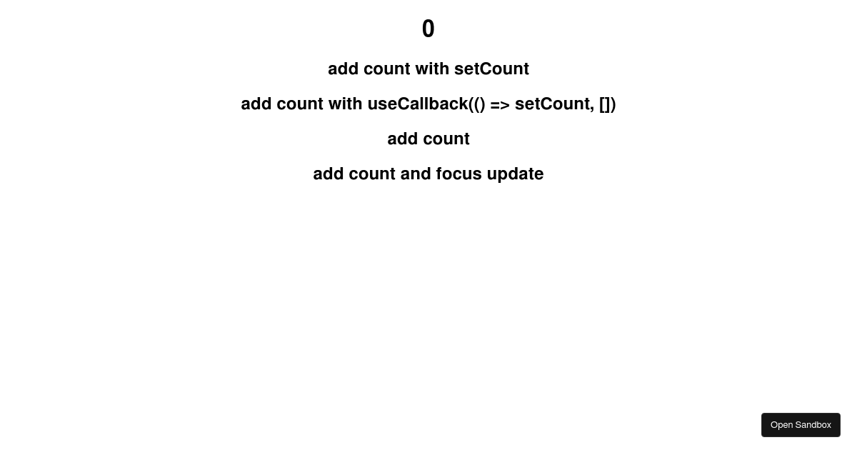 useState test code - Codesandbox