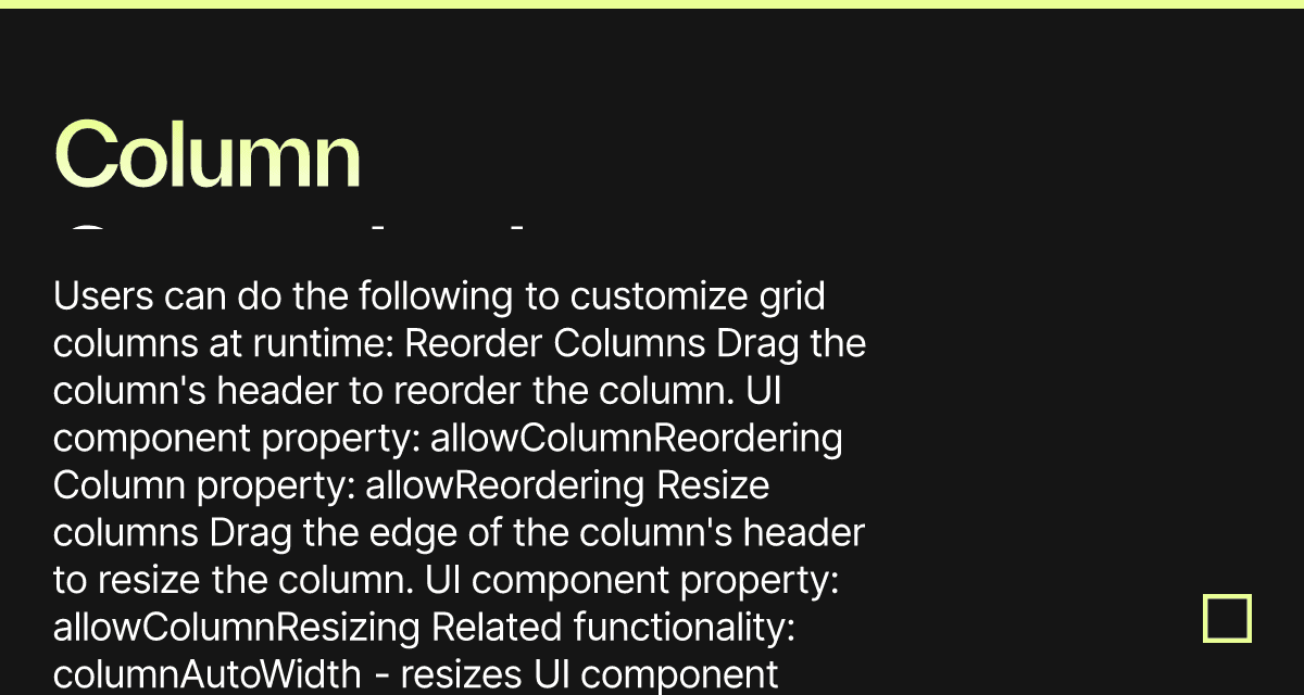 Column Customization - DevExtreme Data Grid - Codesandbox