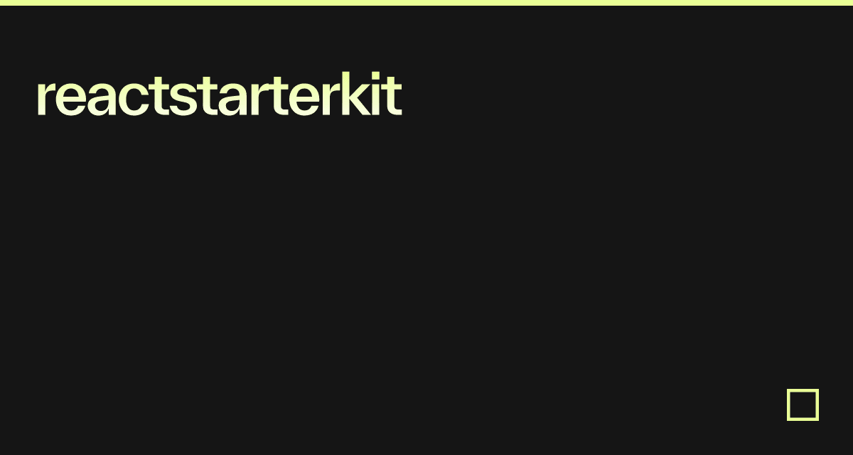 reactstarterkit - Codesandbox