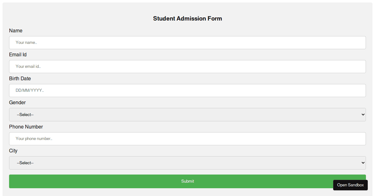 Form Validation In React Js Codesandbox 3503